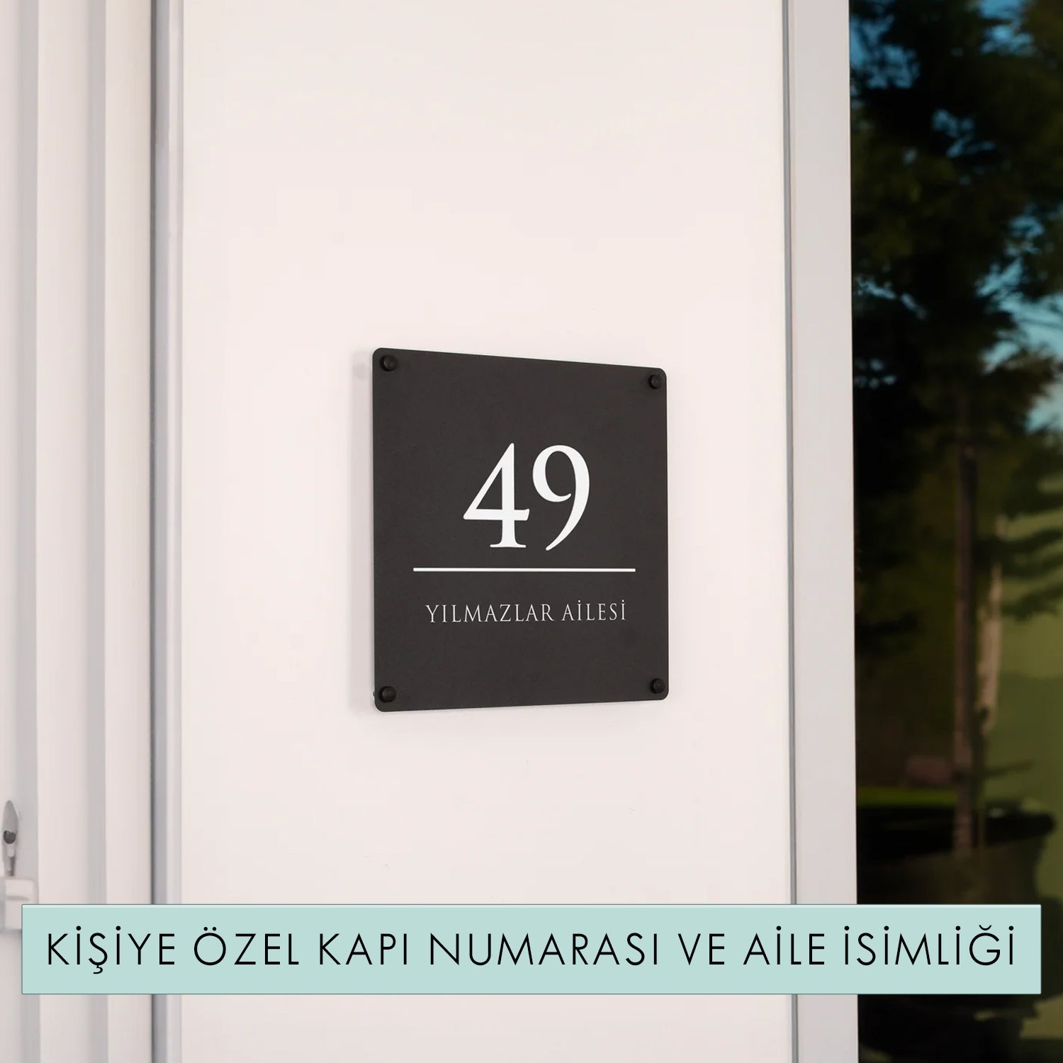 Kapı Numarası ve Aile İsmi Yazılı Metal Tabela – morimora.com