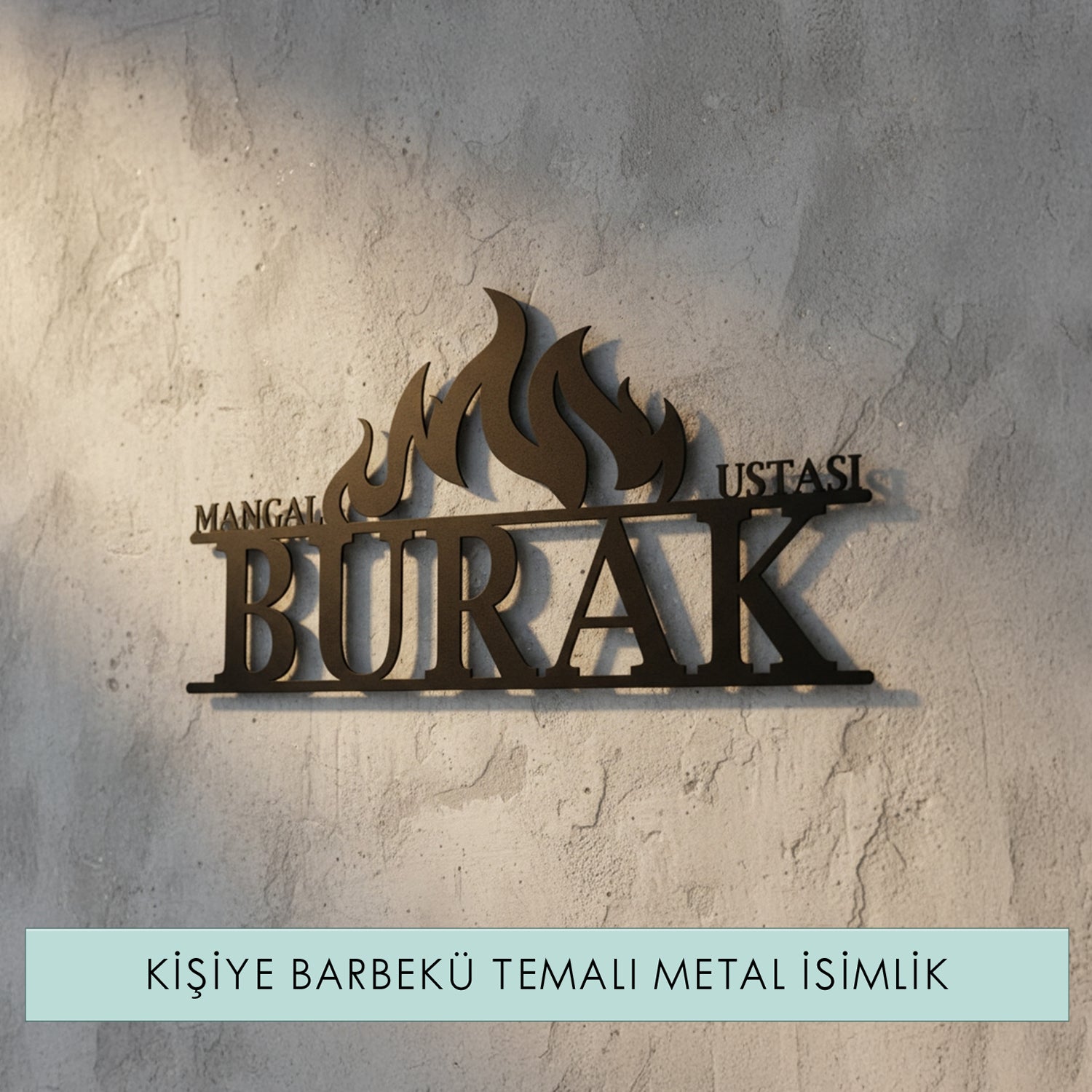Kişiye Özel Ateş ve Barbekü Temalı Metal İsimlik – morimora.com