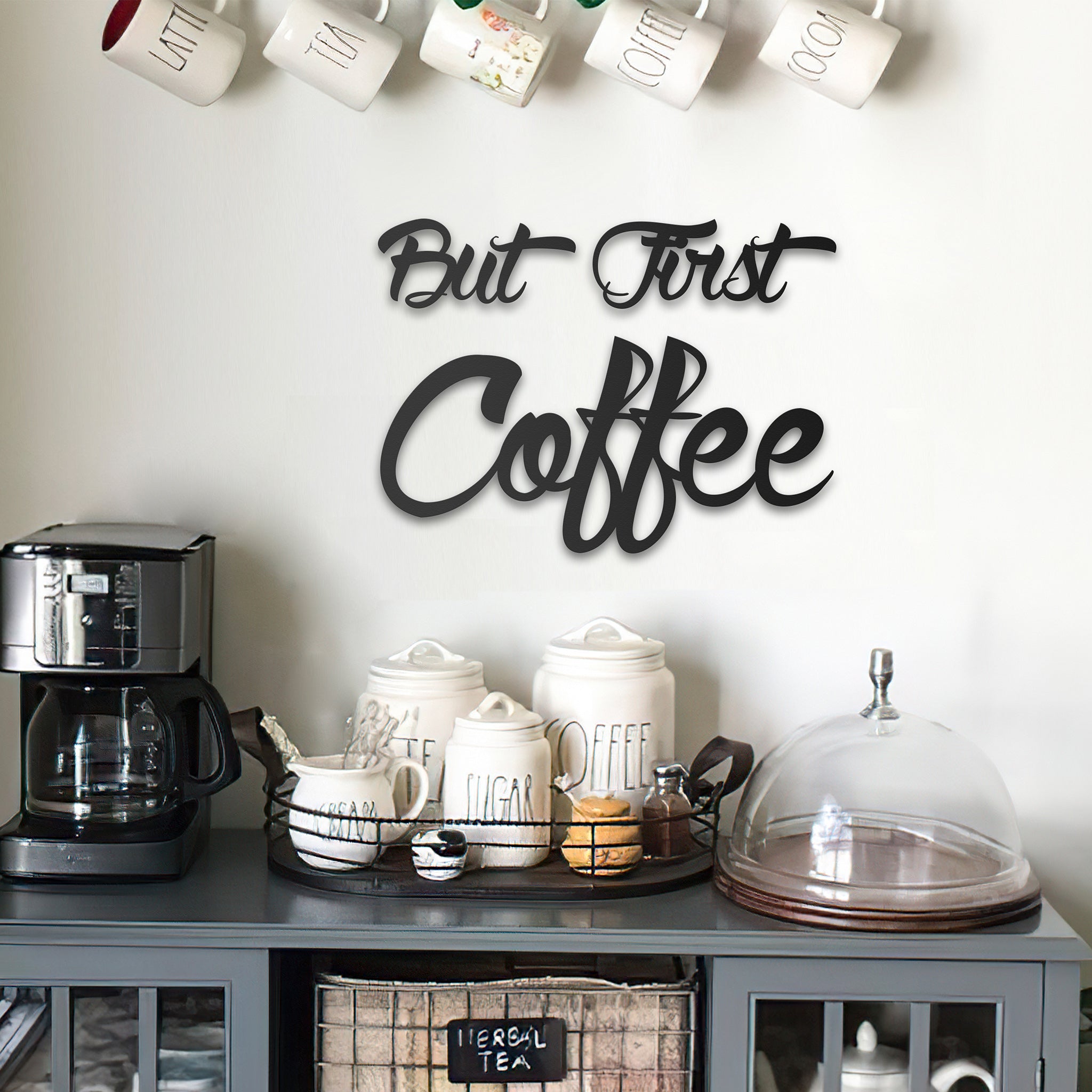 But First Coffee Metal Duvar Yazısı – morimora.com