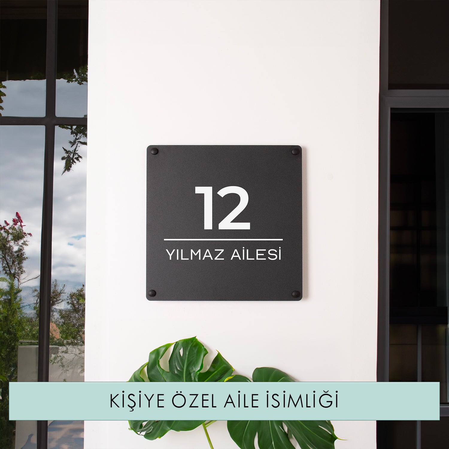 Kişiye Özel Kapı Numarası ve Aile İsmi Yazılı Metal Tabela – morimora.com