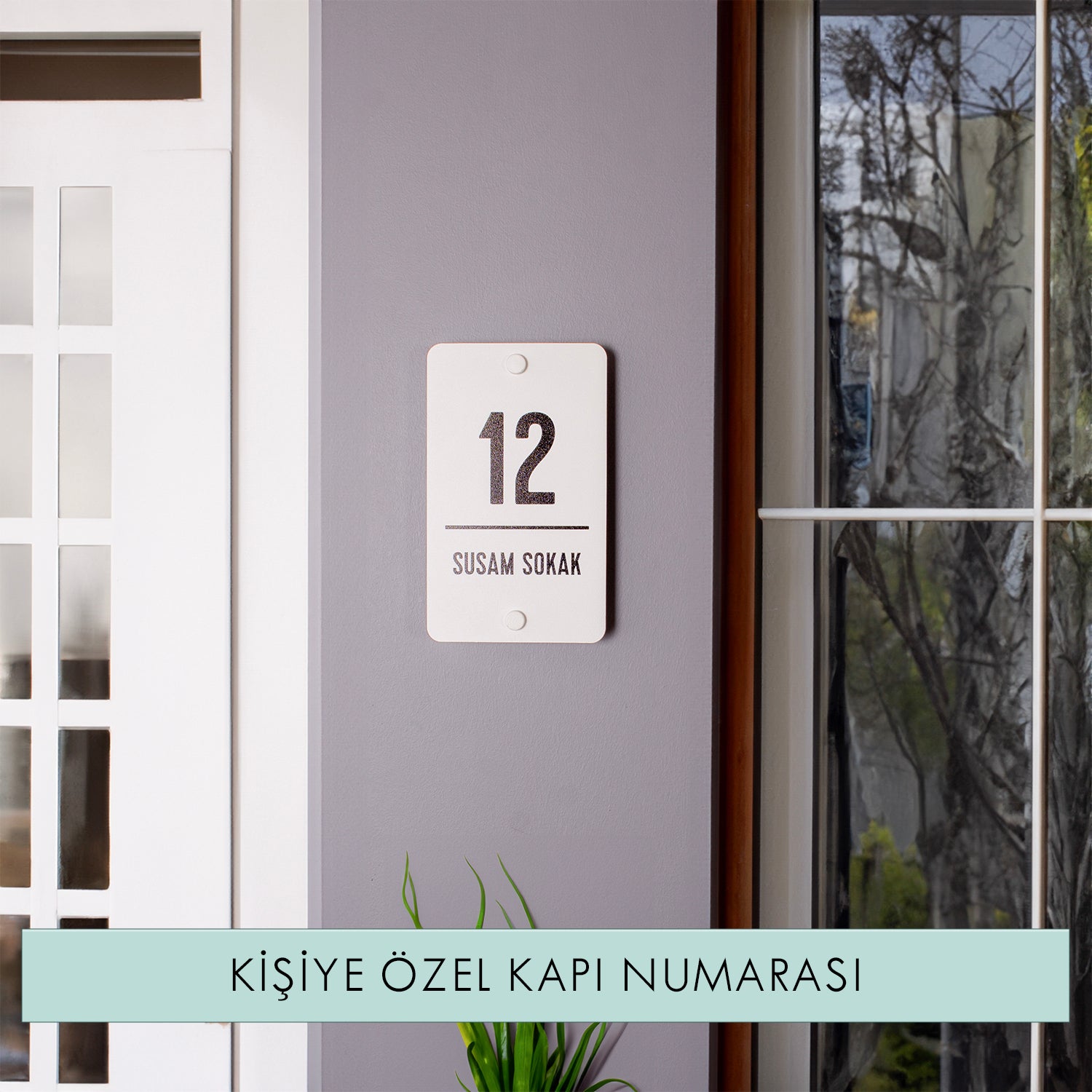 Kişiye Özel Minimalist Metal Adres Tabelası – morimora.com